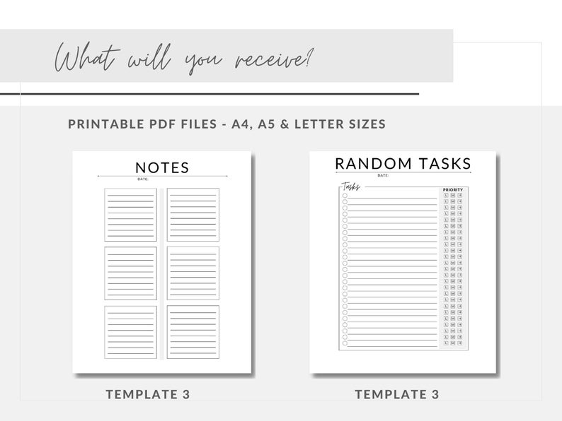 Brain Dump Printable A4, A5, Letter Brain Dump Templates to Do List ...