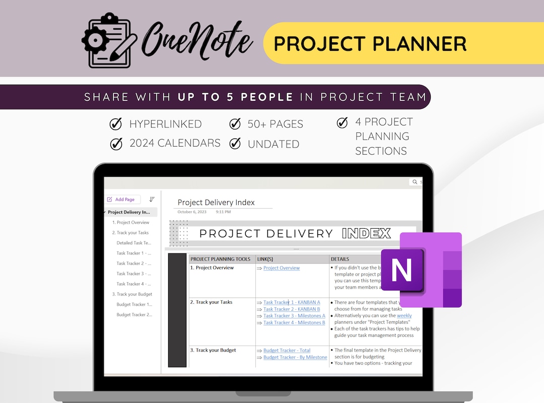 Onenote Project Planner Template: Work From Home (digital Download) - Etsy