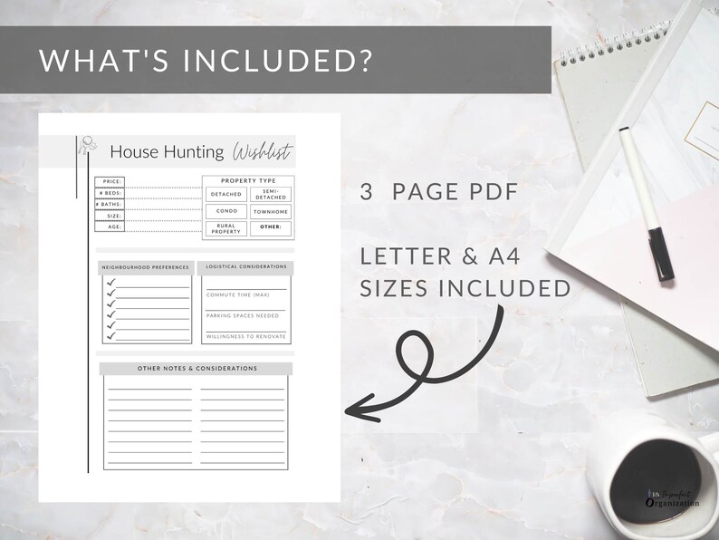 House Hunting Checklist: Printable Home Buyer Wishlist (CANVA Template ...