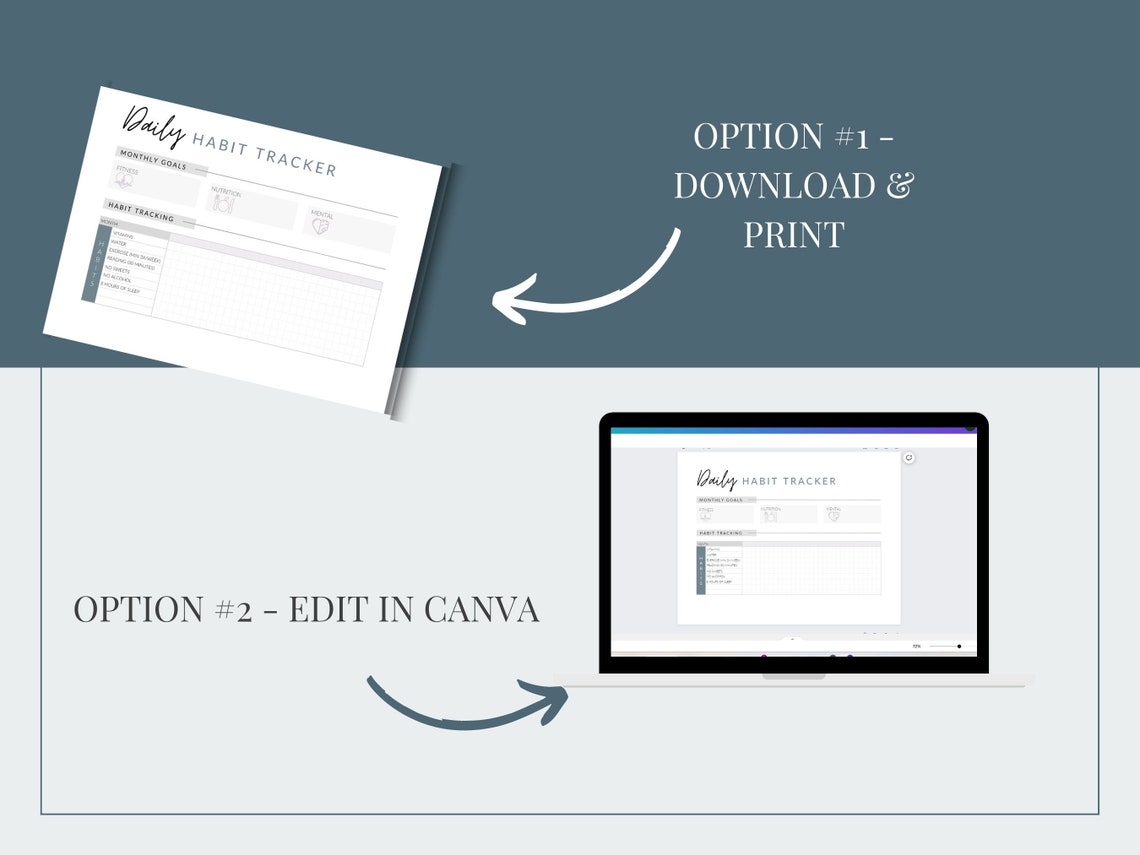 Health Habit Tracker Template Printable Personal Habit Tracker Personal ...