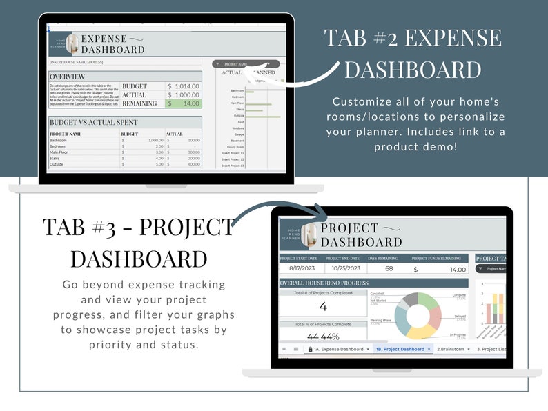 Ultimate Home Reno Planner, Google Sheets House Renovation Spreadsheet ...