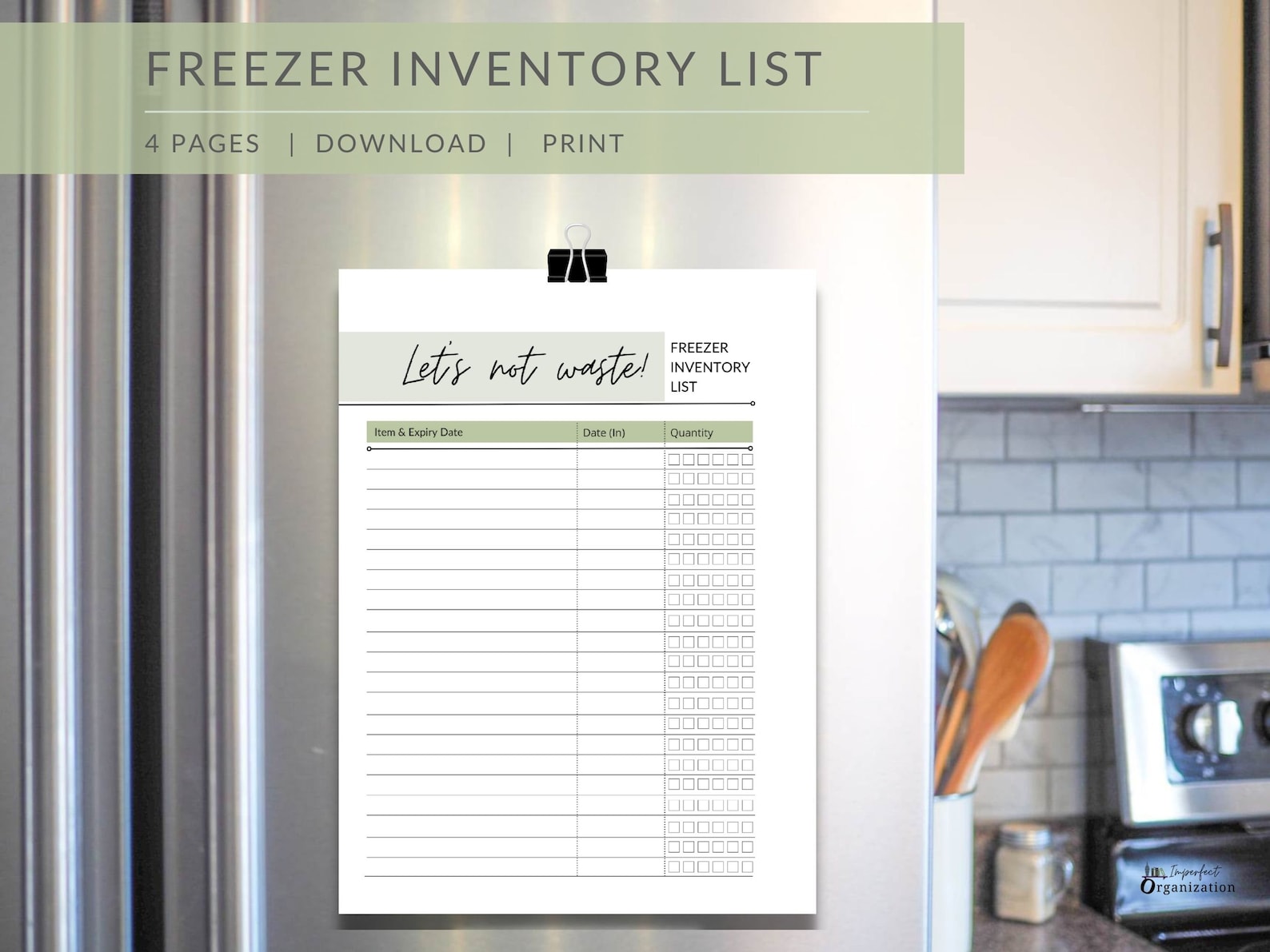 Printable Fridge & Freezer Inventory Tracker (PDF Download) - Etsy