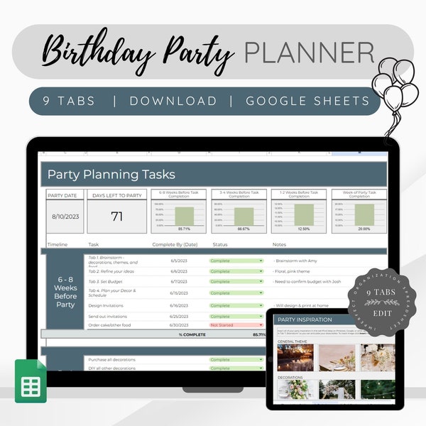 Birthday Party Plan - Etsy