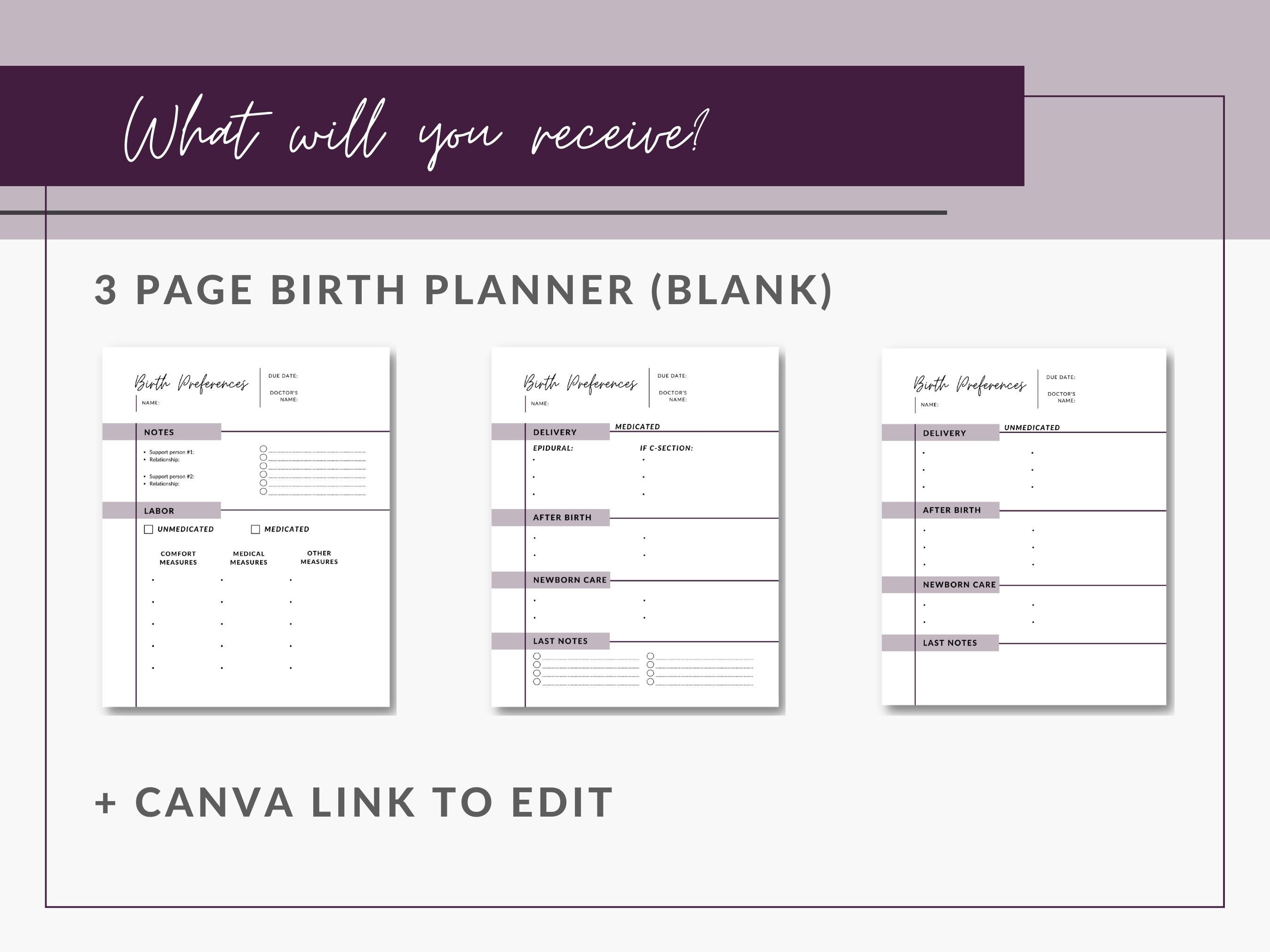 Birth Preferences Bundle | Birth Plan Bundle | Birth Preferences ...