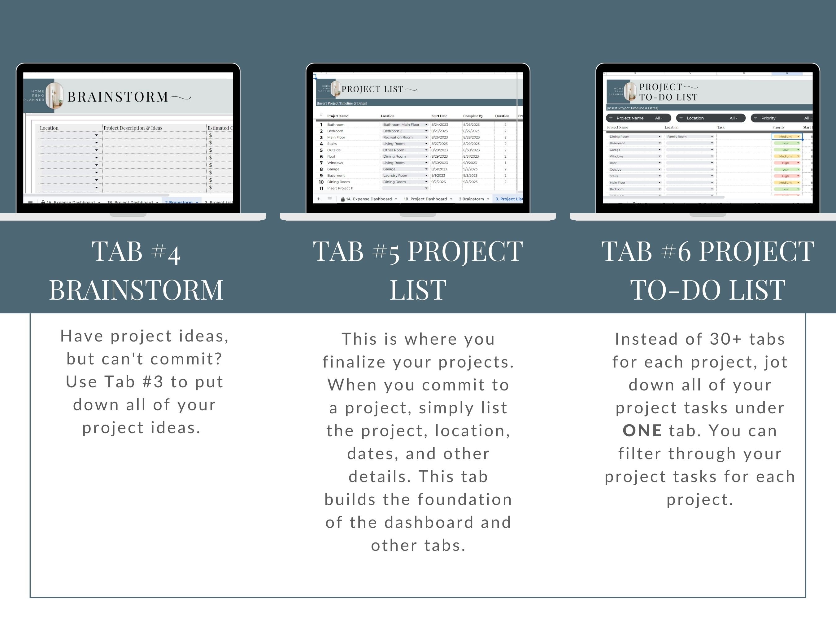 Ultimate Home Reno Planner, Google Sheets House Renovation Spreadsheet ...