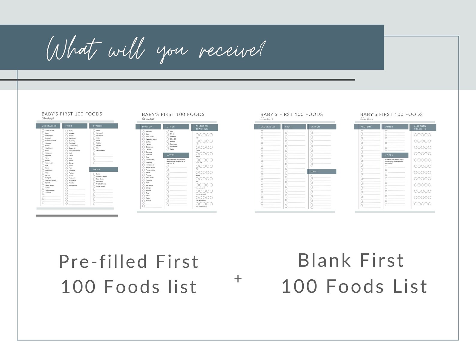 Baby First 100 Foods List | PRINTABLE Baby Led Weaning List | EDITABLE ...
