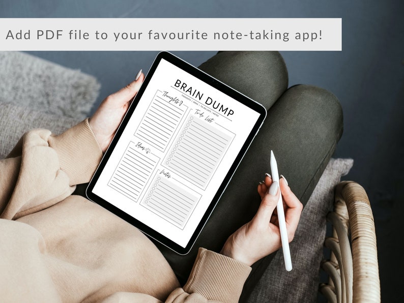 Brain Dump PDF Printable | A4, A5, Letter Brain Dump Templates | to Do ...