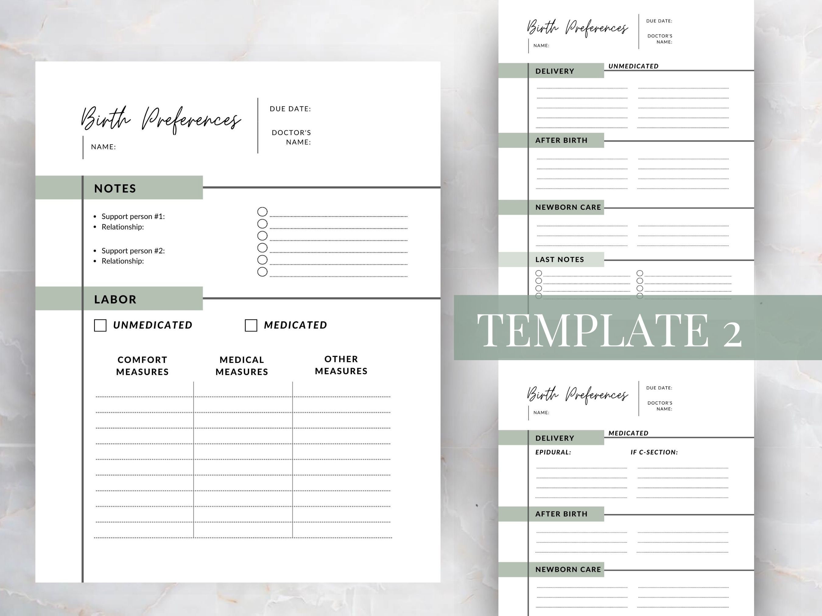 Birth Plan and Preferences Template — Imperfect Organization