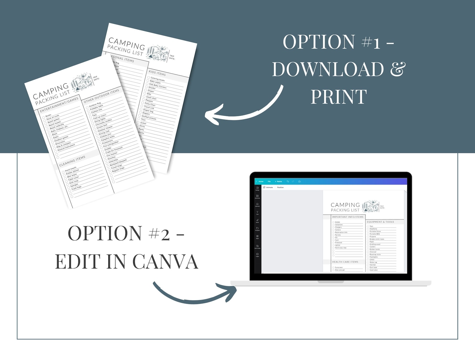 Camping Packing List | EDITABLE Camping Planner | Printable Camping ...