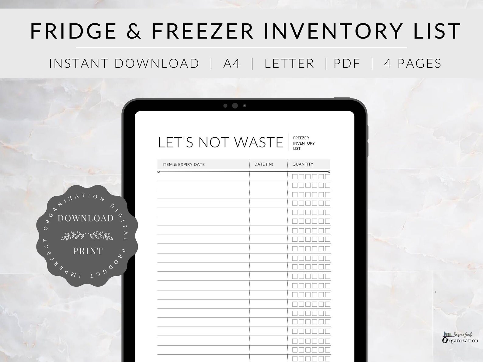 Freezer Inventory List Fridge Inventory List Food - Etsy