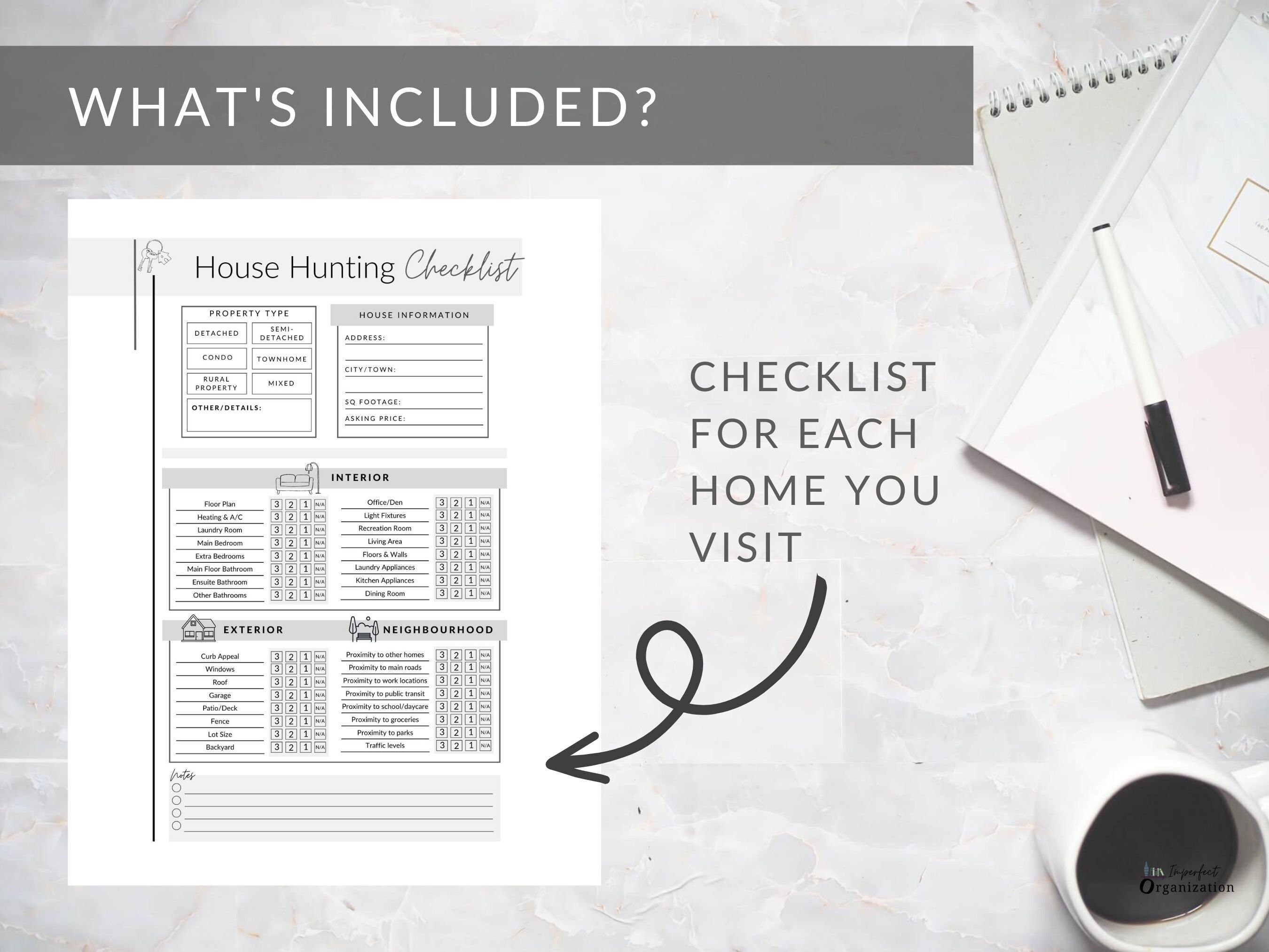 House Hunting Checklist: Printable Home Buyer Wishlist (CANVA Template ...