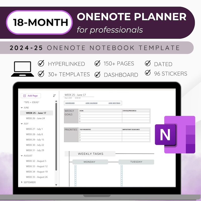 Onenote Template for Work - Etsy
