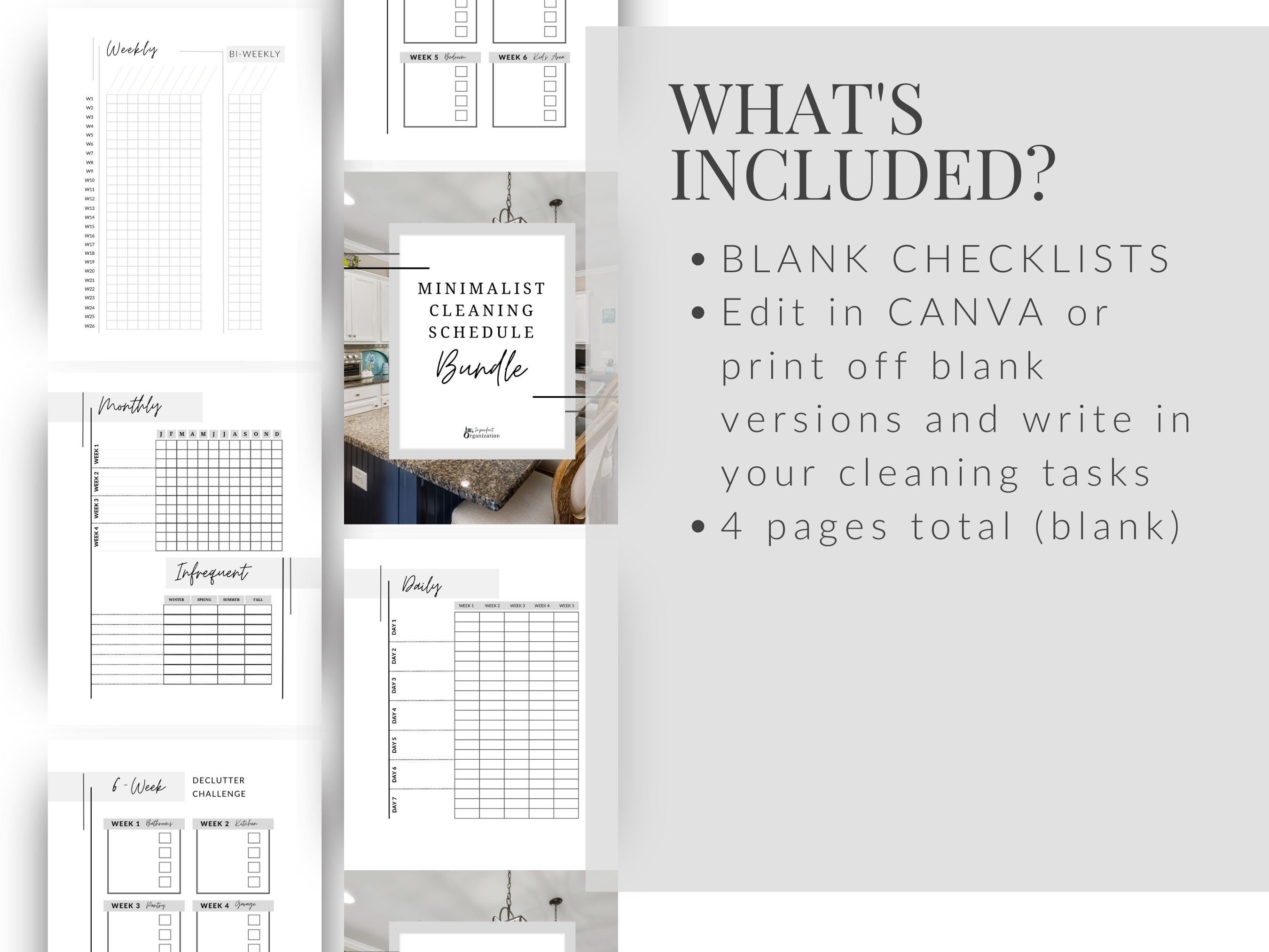 Minimalist Cleaning Checklists — Imperfect Organization
