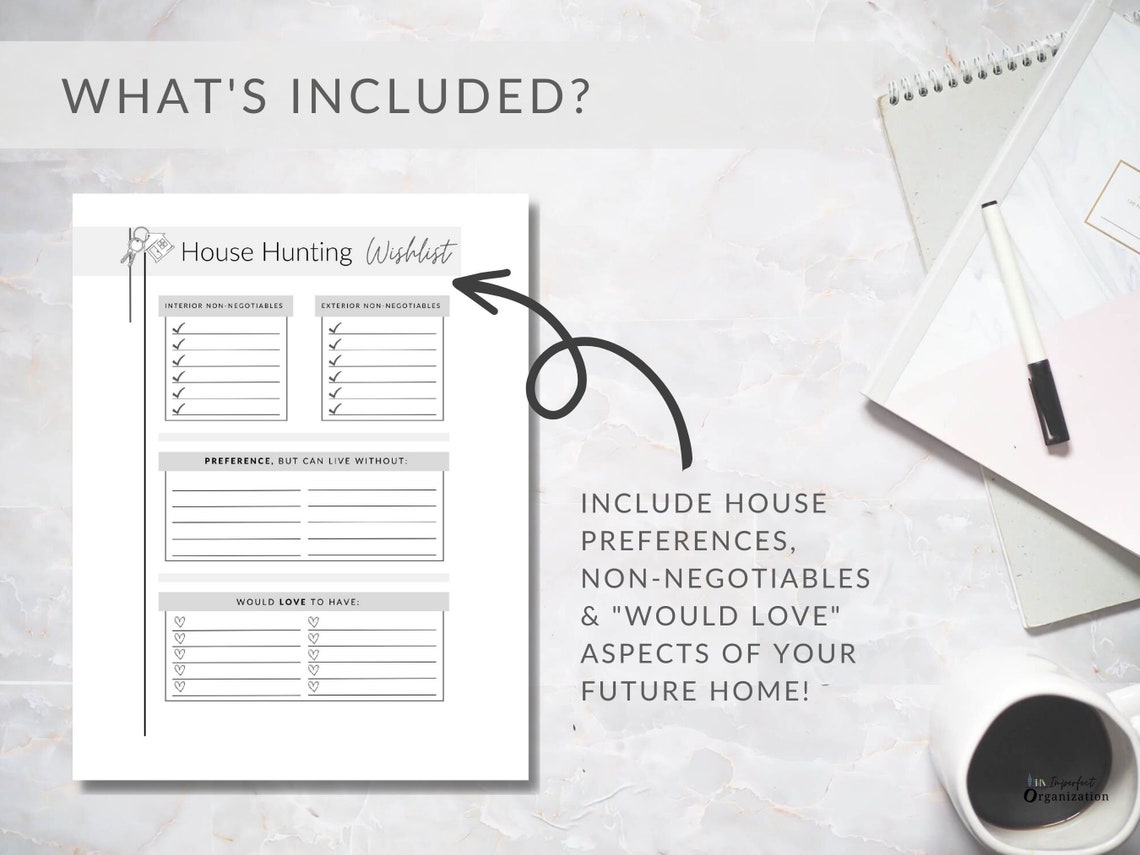 House Hunting Wish List Template | PRINTABLE House Hunting Checklist ...