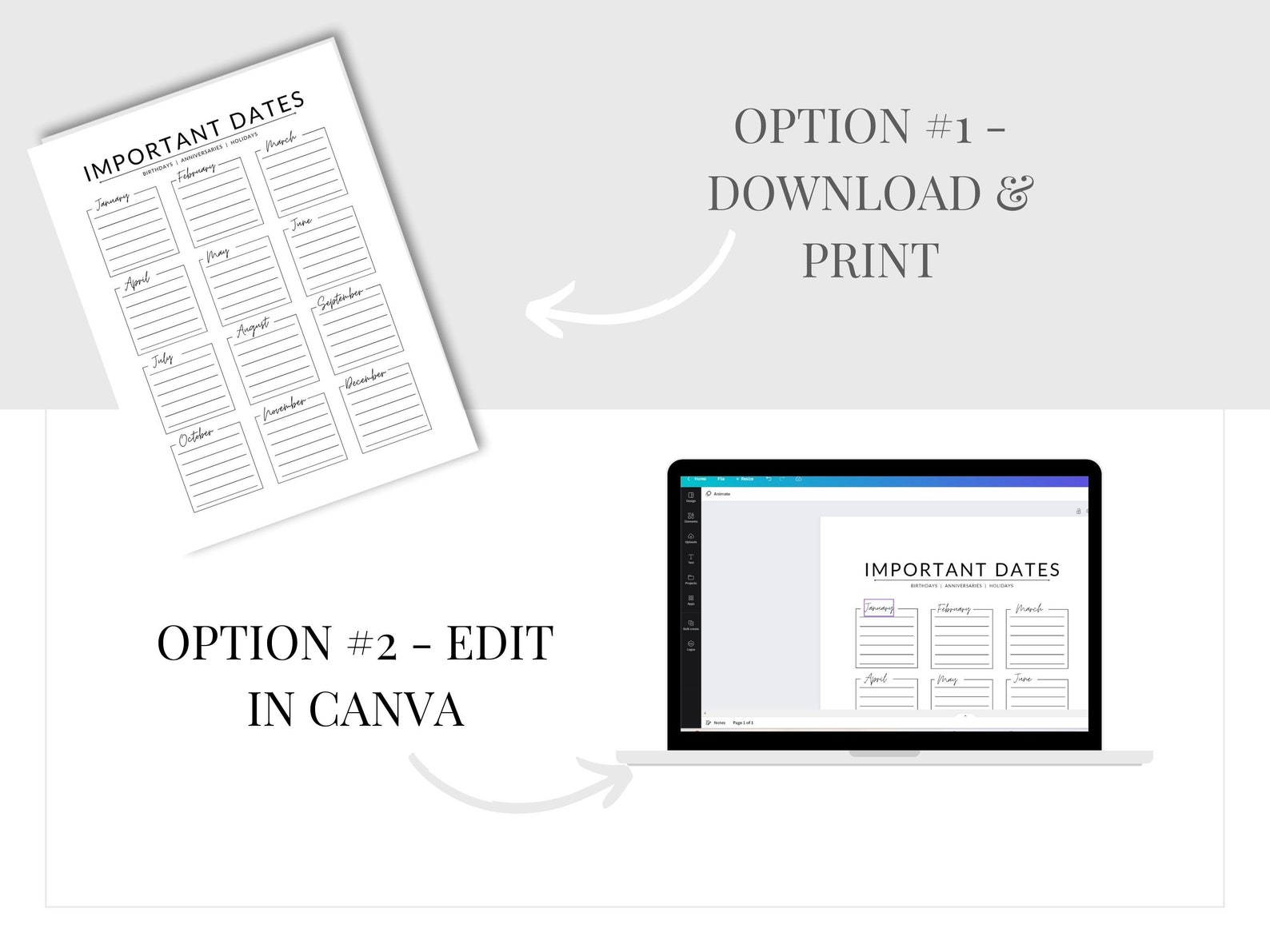 Important Dates Planner | EDITABLE Important Dates Template | PRINTABLE ...