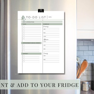 Greenery Daily Task Planner: Editable To-do List (letter, A4, A5 ...
