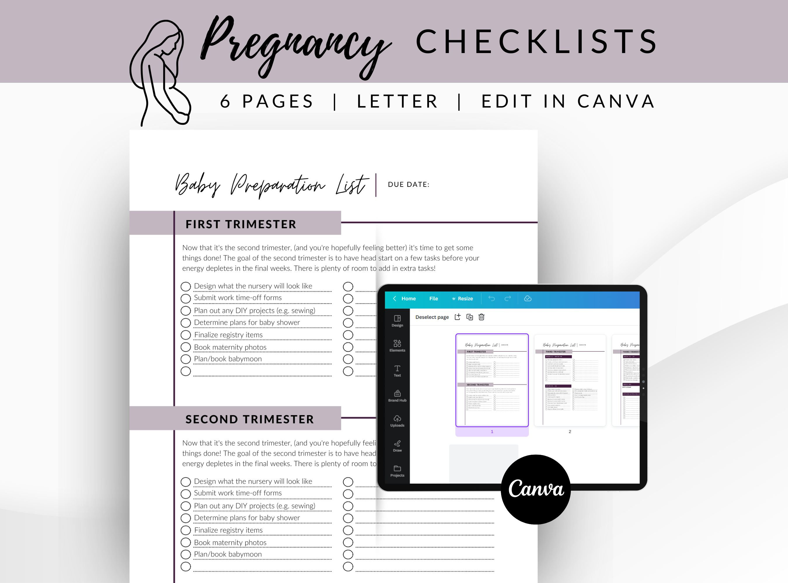 Pregnancy Checklists & Planner — Imperfect Organization