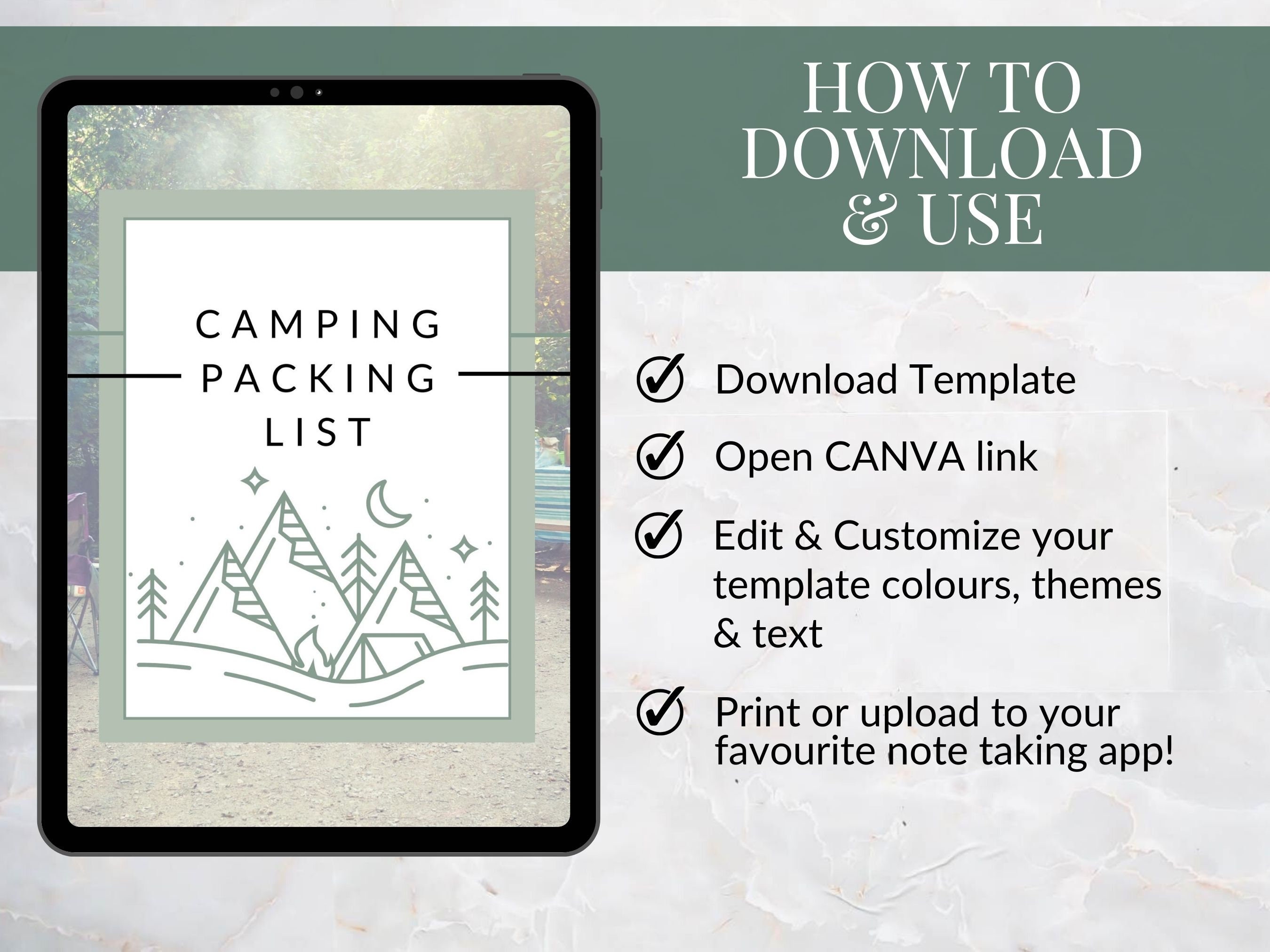 Camping Packing List & Template — Imperfect Organization