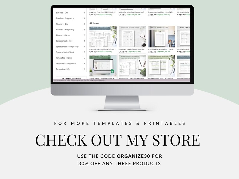 Greenery Daily Task Planner: Editable To-do List (letter, A4, A5 ...