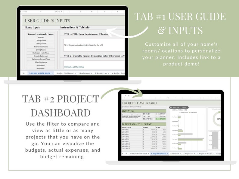 Home Renovation Planner | Google Sheets Home Reno Spreadsheet | House ...