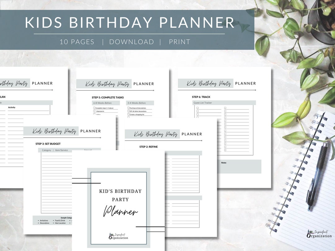 Kids Birthday Planner | Kids Party Checklist | Step-by-step Party ...