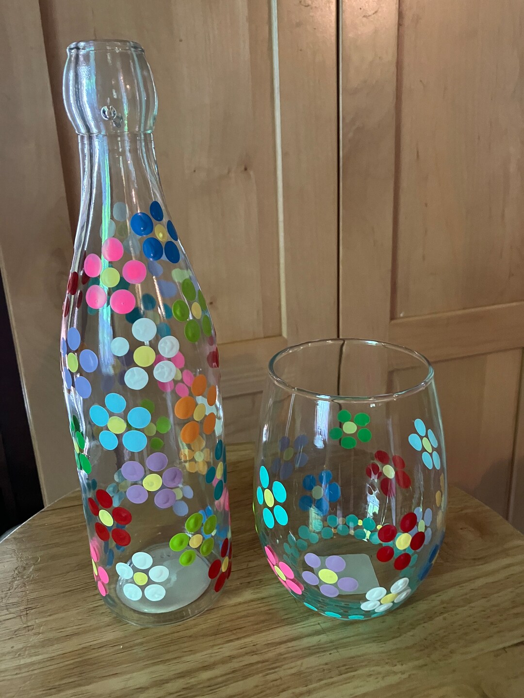 Mandala Dot Glassware and Bottle - Etsy
