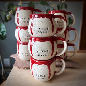 Final Girl Mug, MADE TO ORDER, Bloody Mug, Horror Movie Mug, Scary Mug ...