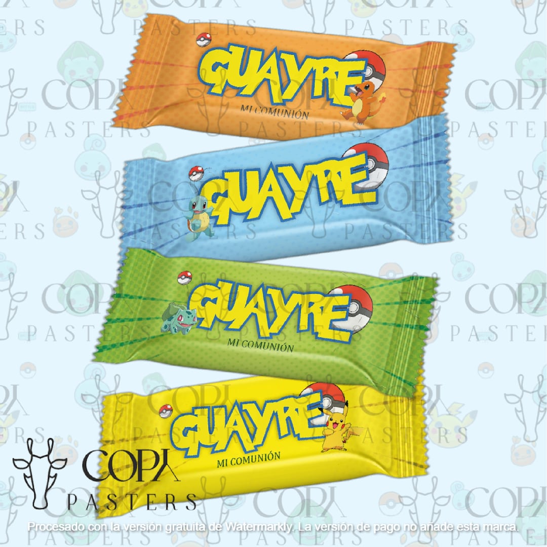 Personalized Pokemon Candy Bar Wrappers Brithday Chocolate - Etsy