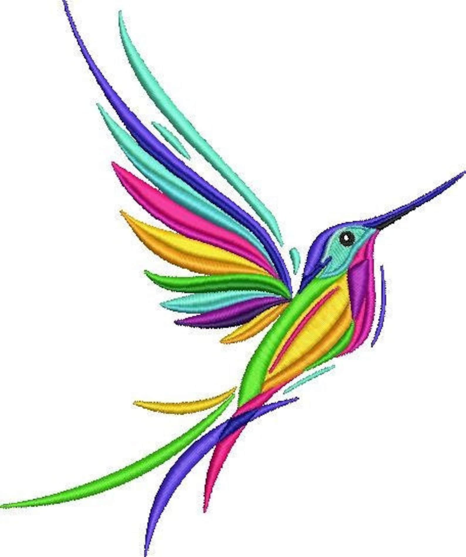 Multi-colour Hummingbird Machine Embroidery File, Custom Digitized ...
