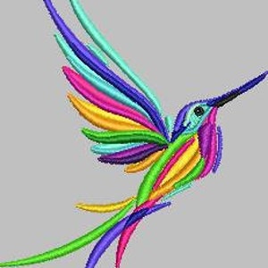 Multi-colour Hummingbird Machine Embroidery File, Custom Digitized ...