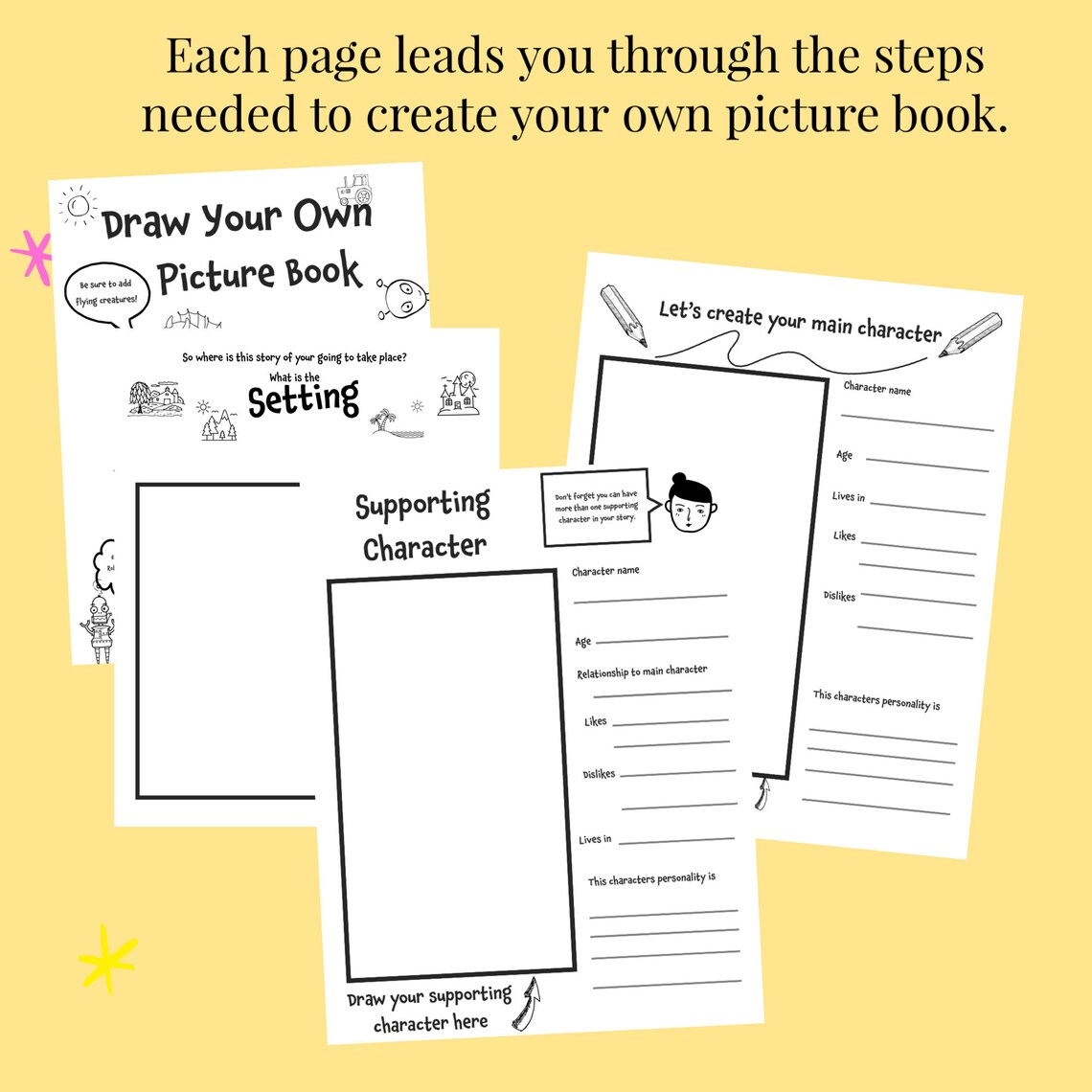 Draw Your Own Picture Book Template|homeschooling Lesson| Guide - Etsy
