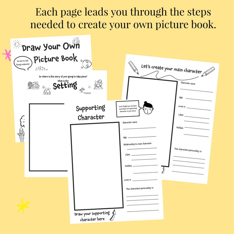 Draw Your Own Picture Book Template|homeschooling Lesson| Guide - Etsy