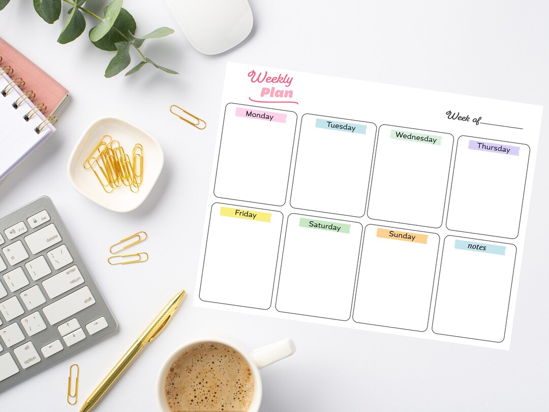 Weekly Planner Printable, Homeschool Schedule, to Do List, Calender for ...
