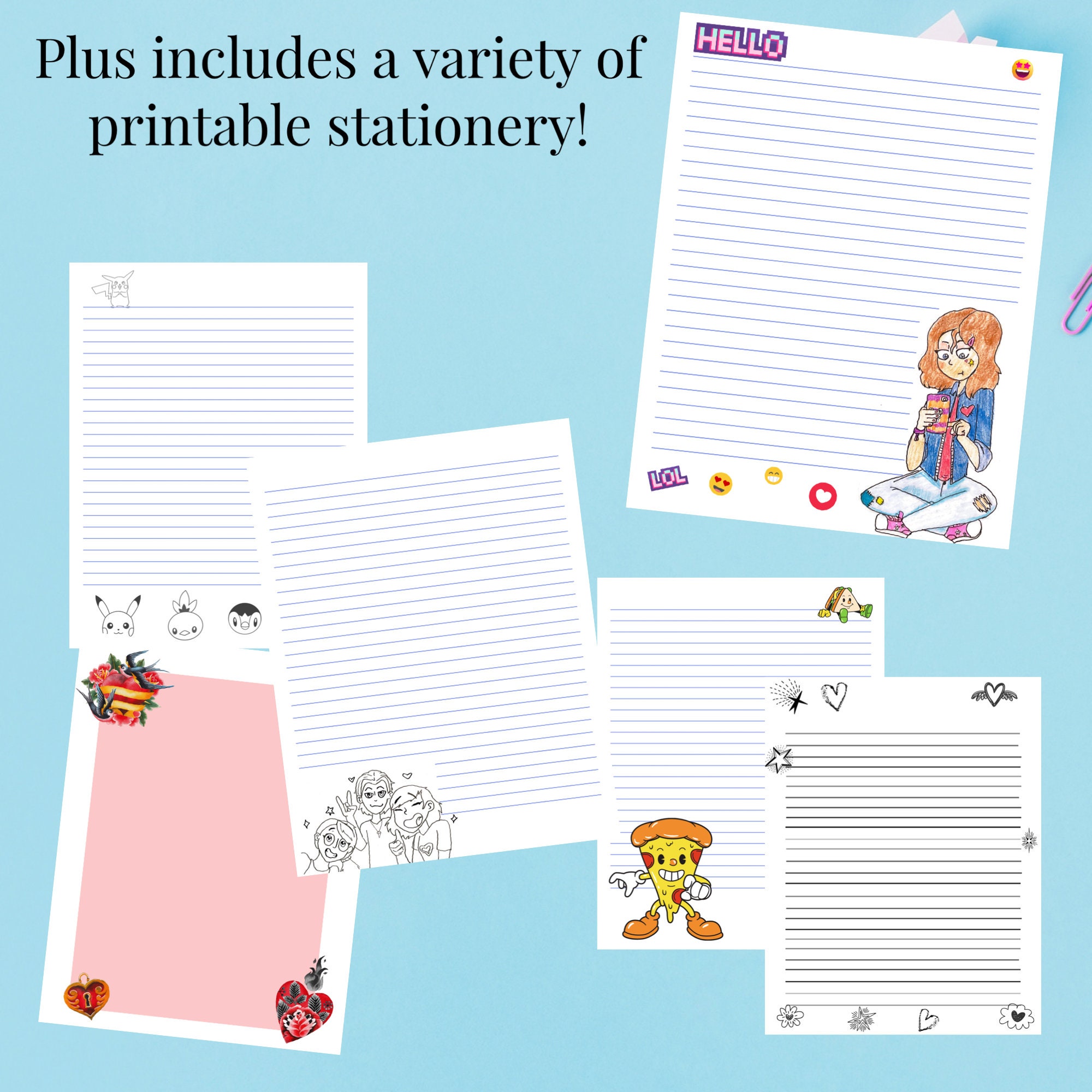Pen Pal Kit Ages 9 + | Downloadable Stationery| Pen Pal Activity Sheets ...