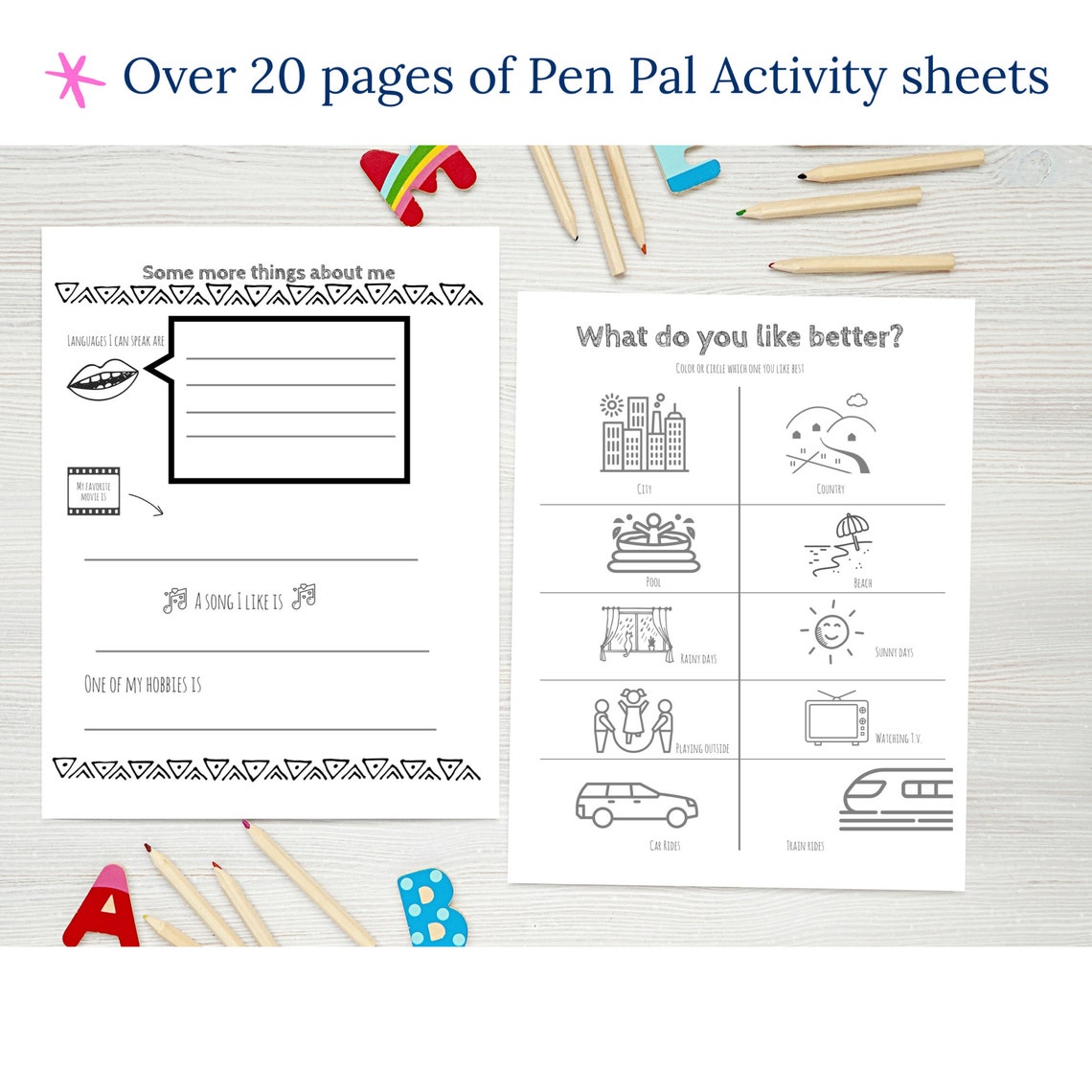 Pen Pal Kit Ages 5-9| Downloadable Stationery| Pen Pal Activity Sheets ...
