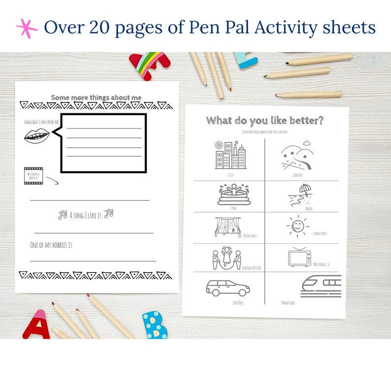 Pen Pal Kit Ages 5-9| Downloadable Stationery| Pen Pal Activity Sheets ...