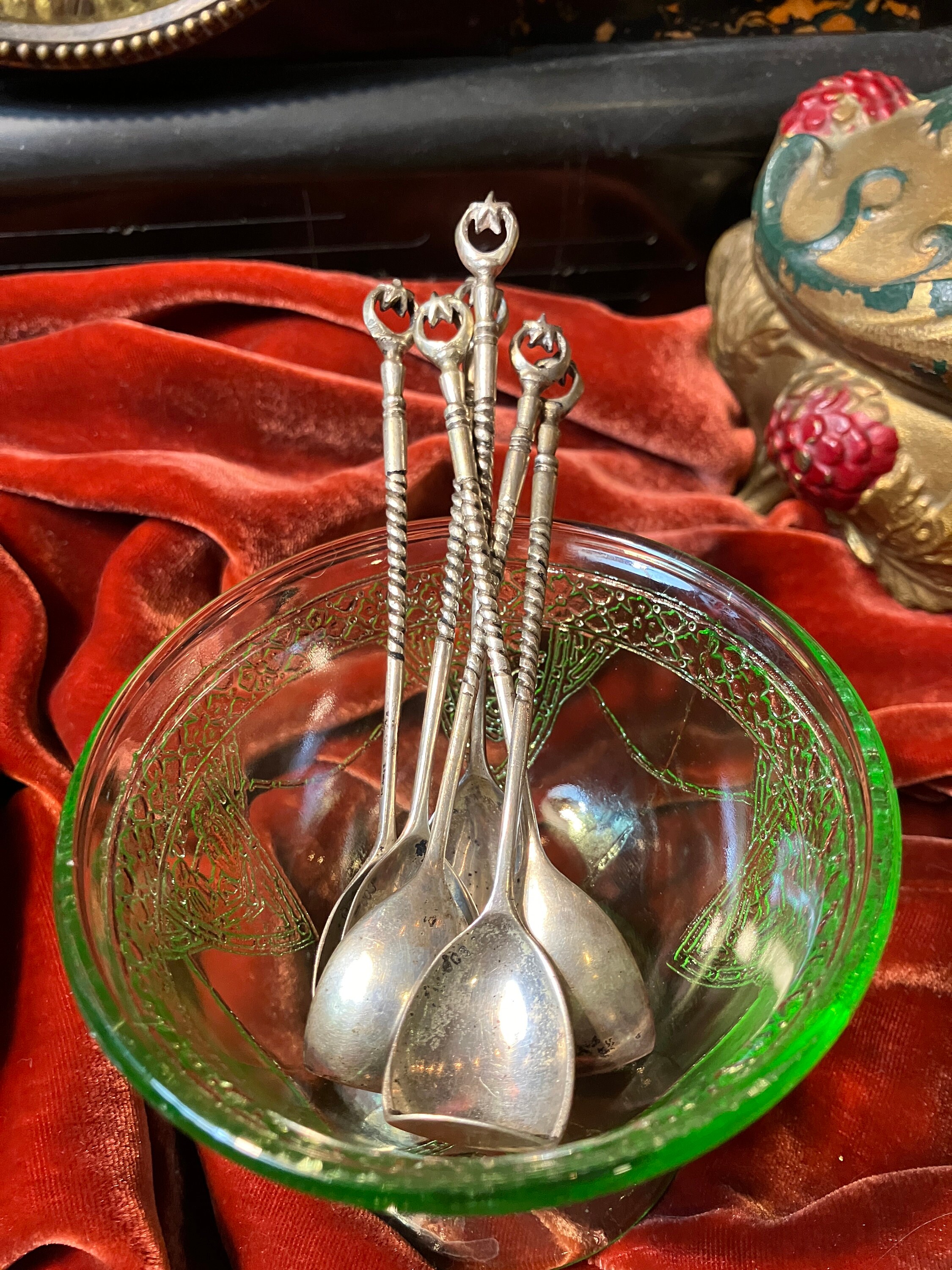 Set of Six Unusual 800 Silver Turkish Coffee Spoons, Circa 1930's - Etsy