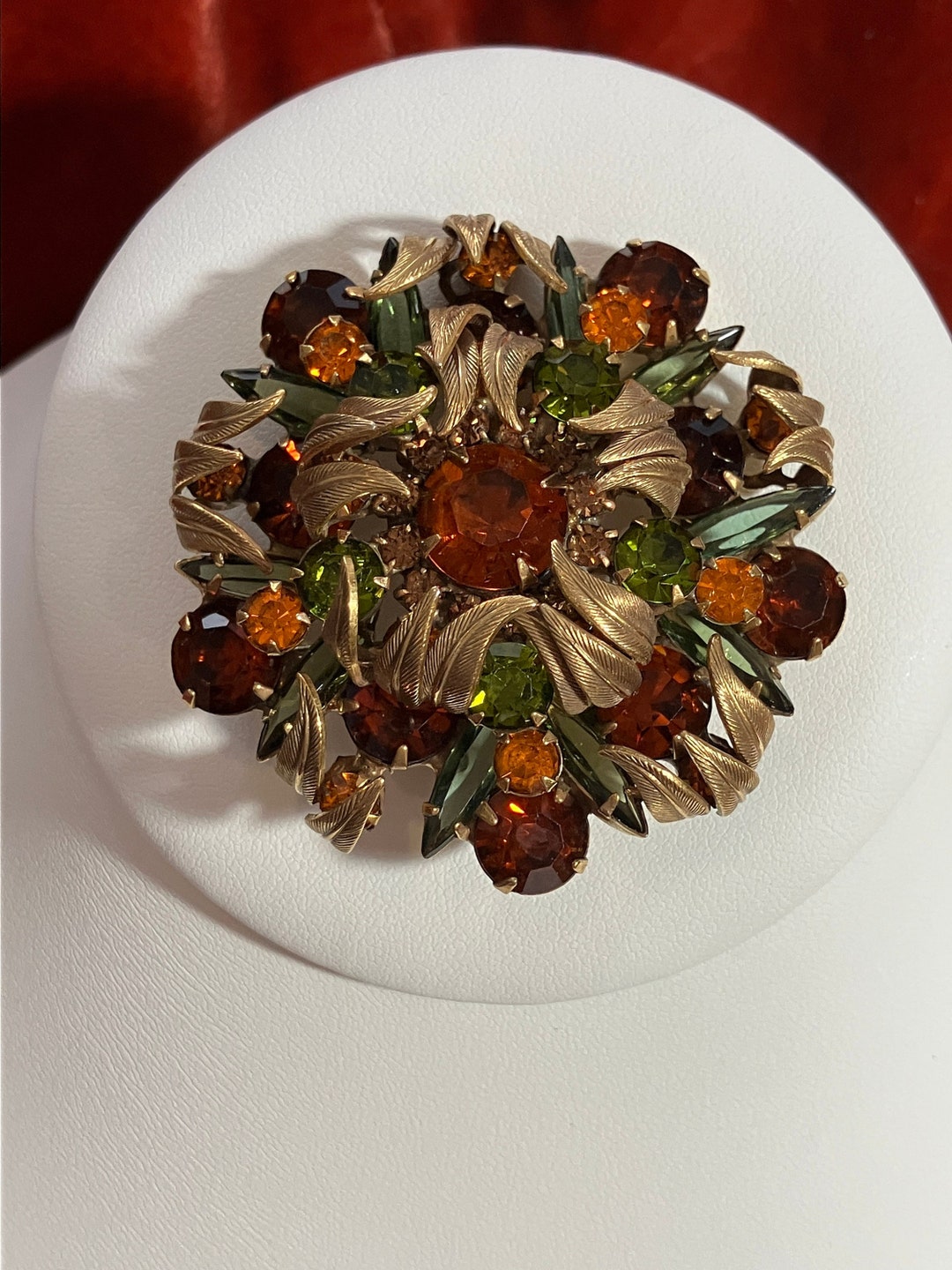 Juliana D&E Book Piece, Venus Flames Brooch in Autumn Colors - Etsy