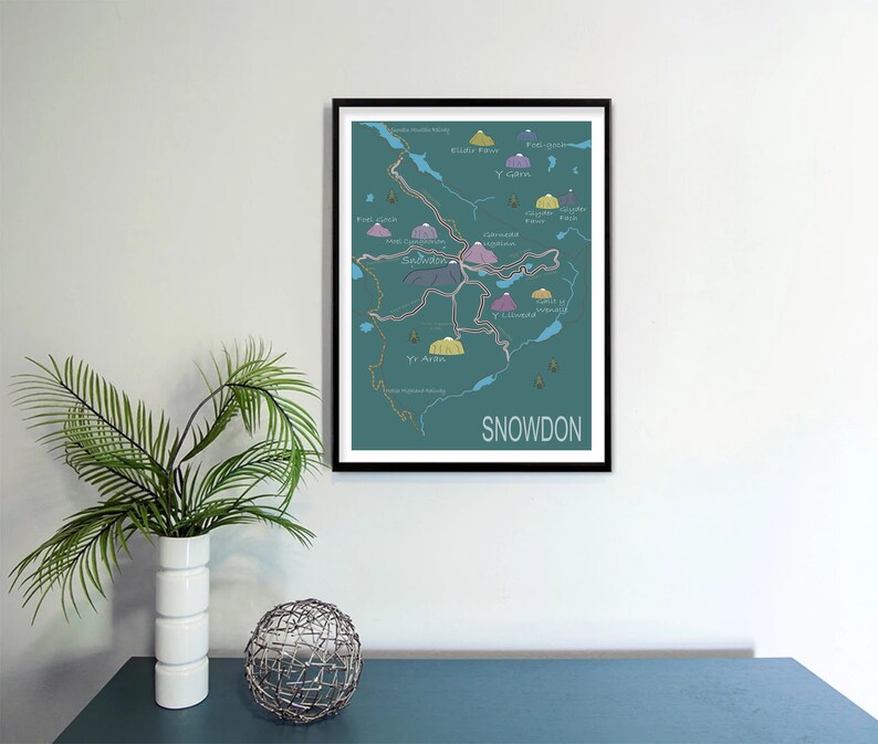 Snowdon Walking Trail Map Print, Art Print, Original Limited Edition ...