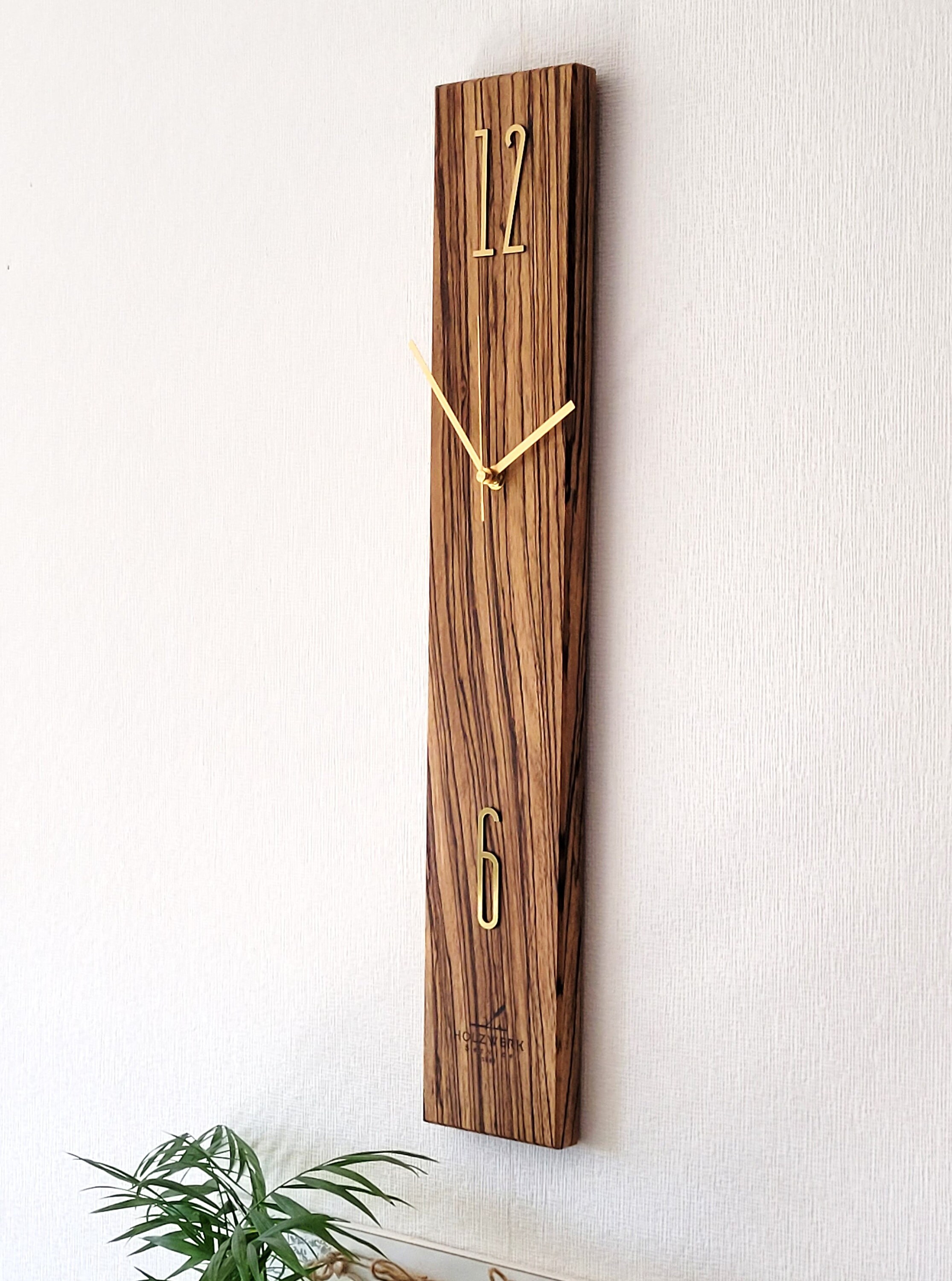 Modern Wall Clock, Wooden, Minimal Design, Zebrano Wood, - Etsy