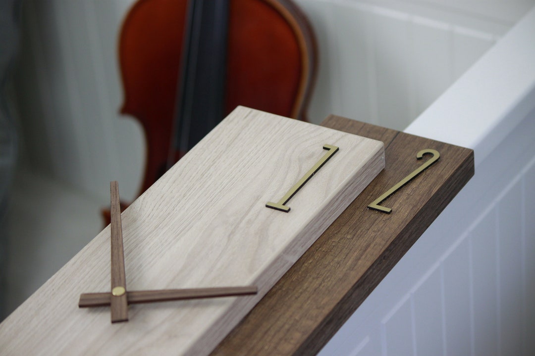 Minimalist Wall Clock: Unique Design, Laminated Chipboard, Walnut Hands ...