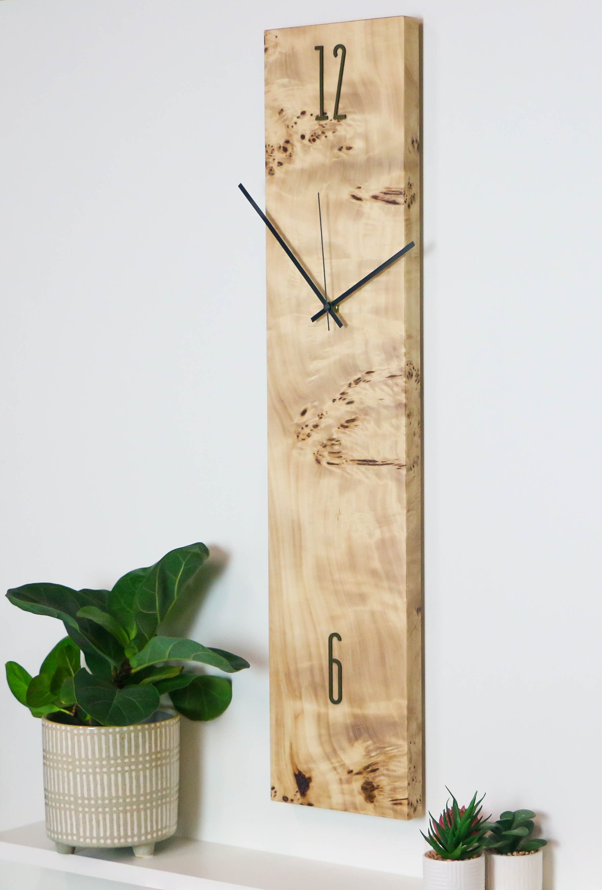 Unique , Wooden Wall Clock, Populus Nigra Wood, Silent Movement. - Etsy