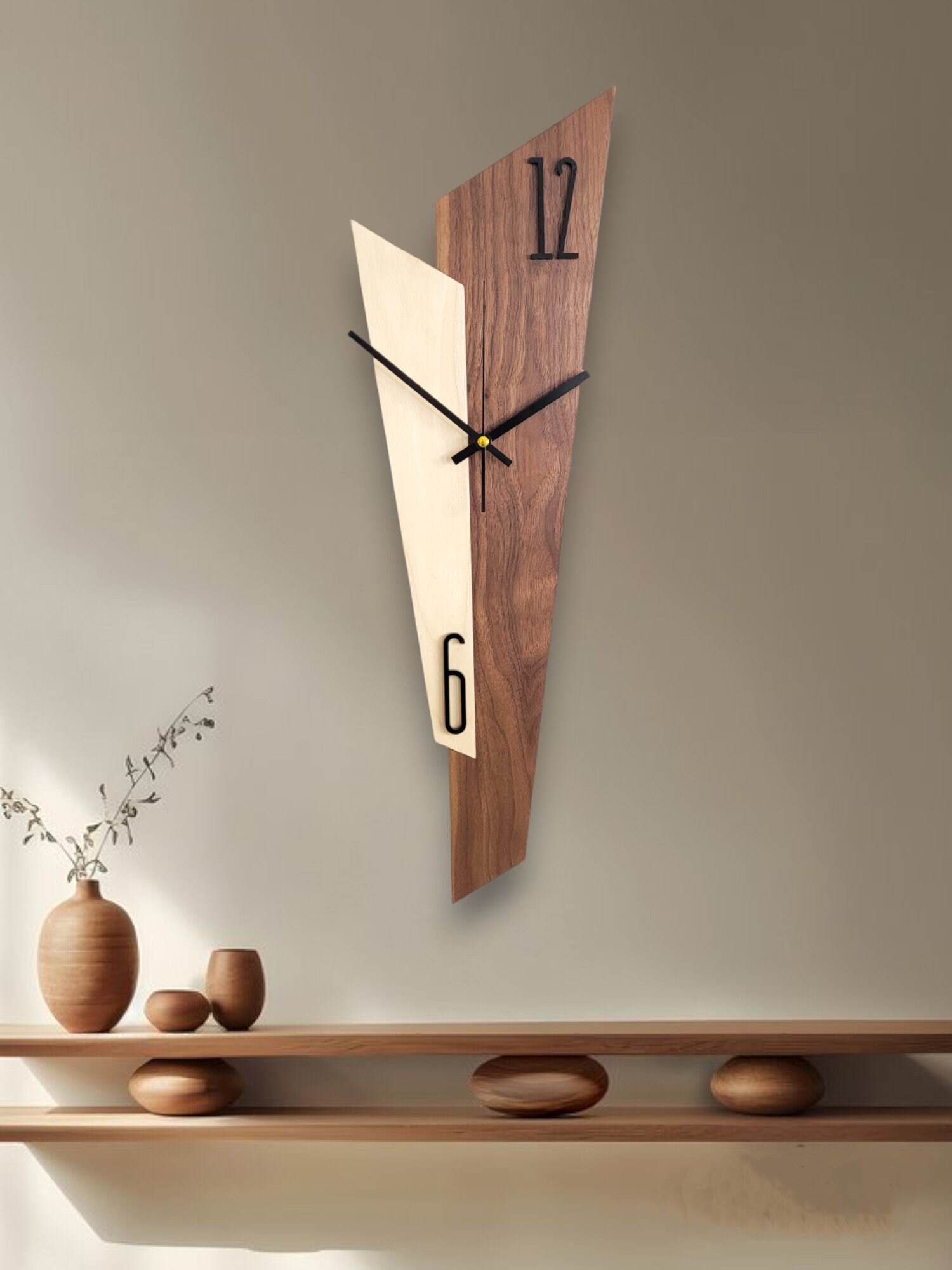 Wooden Wall Clock, Modern, Unique Walnut, Wall Design. - Etsy