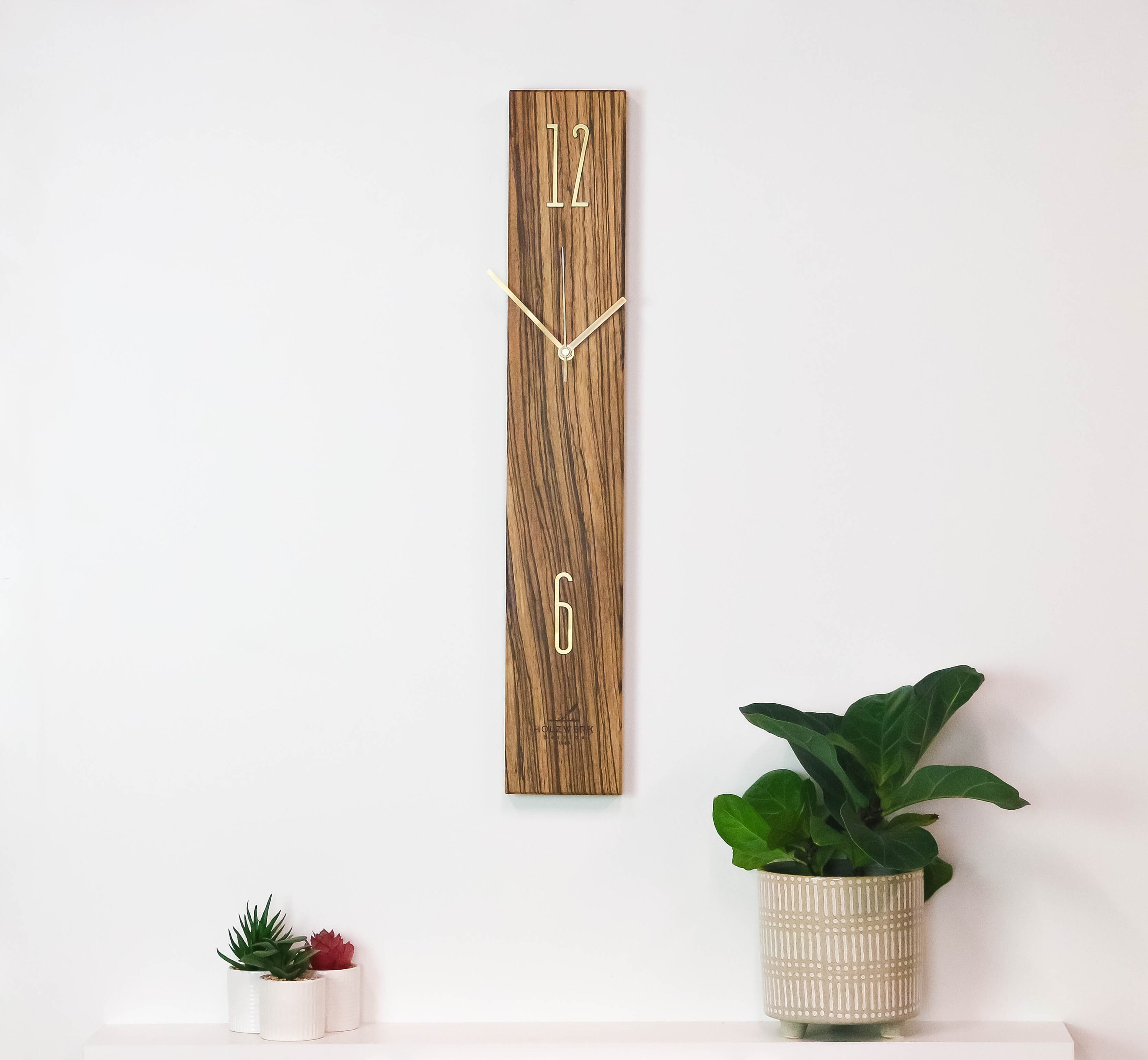 Modern Wall Clock, Wooden, Minimal Design, Zebrano Wood, - Etsy