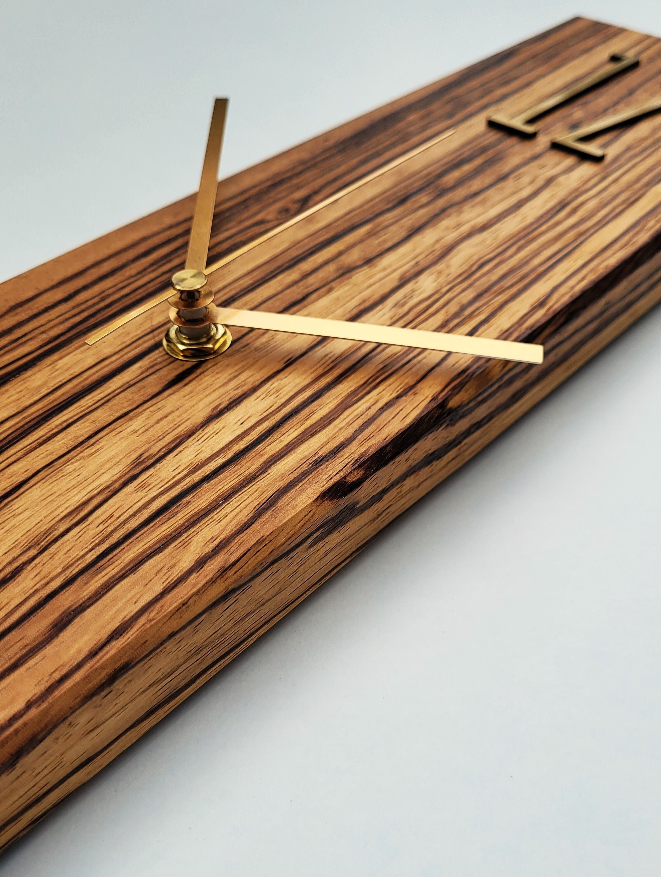 Modern Wall Clock, Wooden, Minimal Design, Zebrano Wood, - Etsy