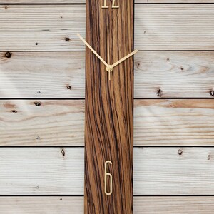 Modern Wall Clock, Wooden, Minimal Design, Zebrano Wood, - Etsy