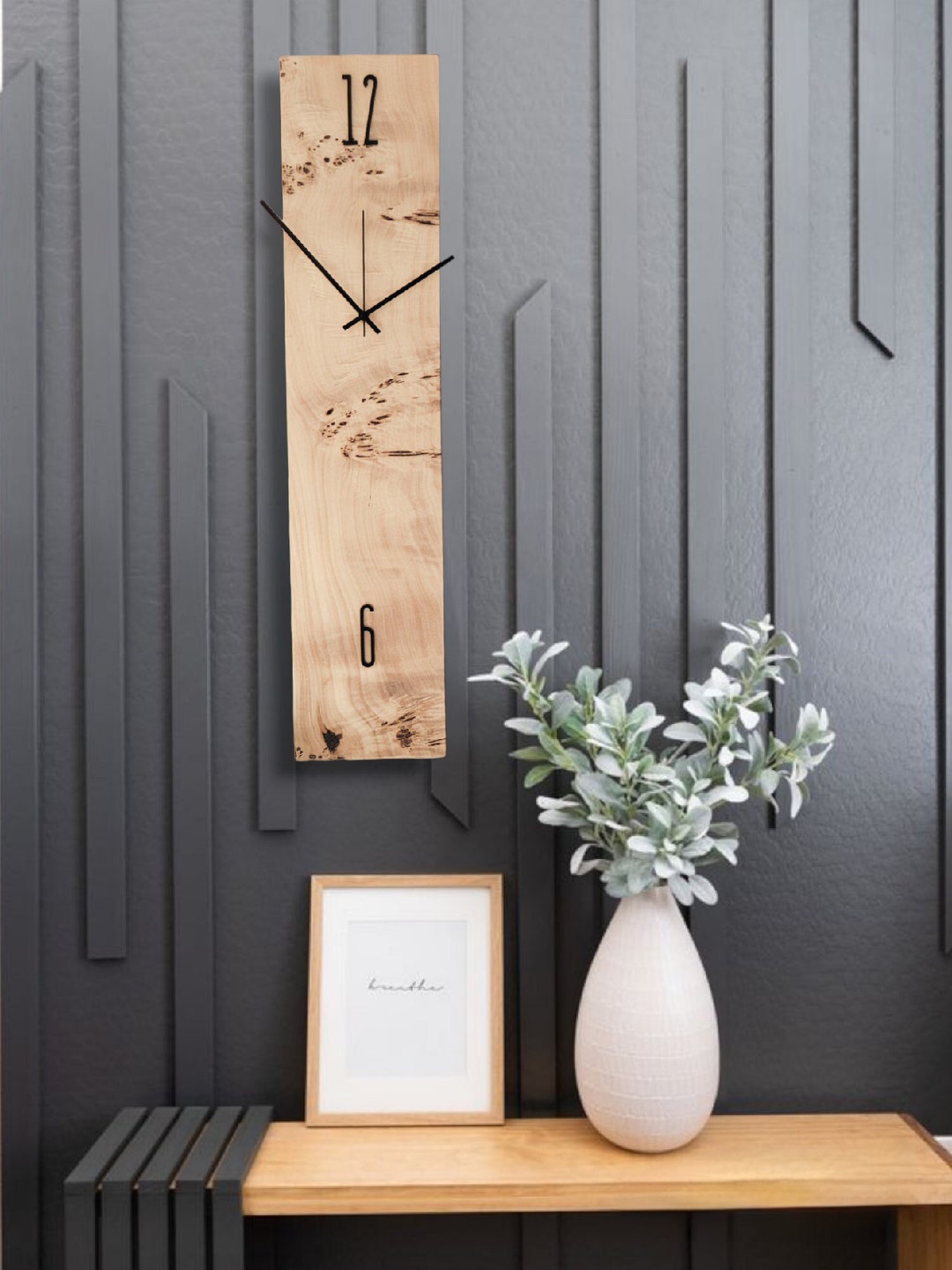 Unique , Wooden Wall Clock, Populus Nigra Wood, Silent Movement. - Etsy