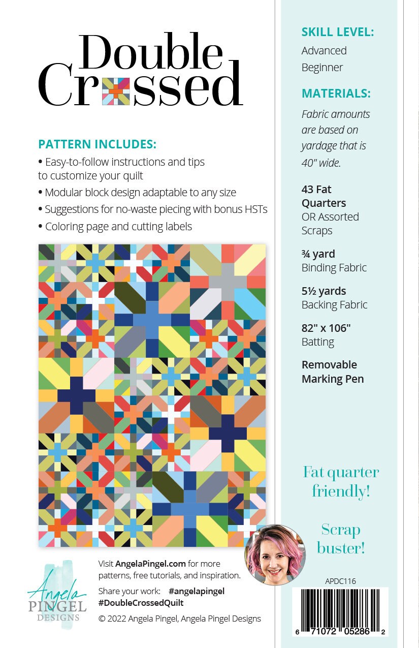 Double Crossed Modern Quilt Pattern PDF, Cross Quilt Pattern, Fat ...