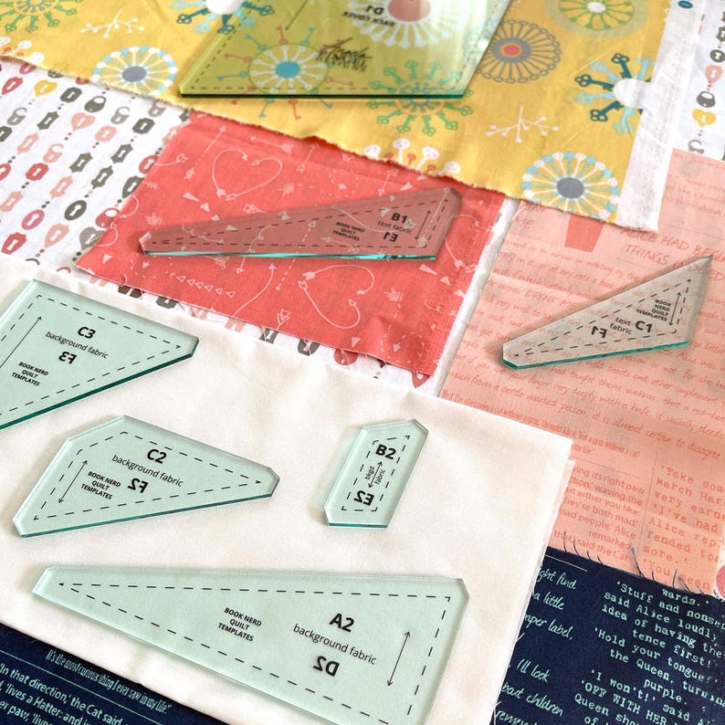Book Nerd Quilt: Companion Book Cover Acrylic Template 7-piece Set - Etsy