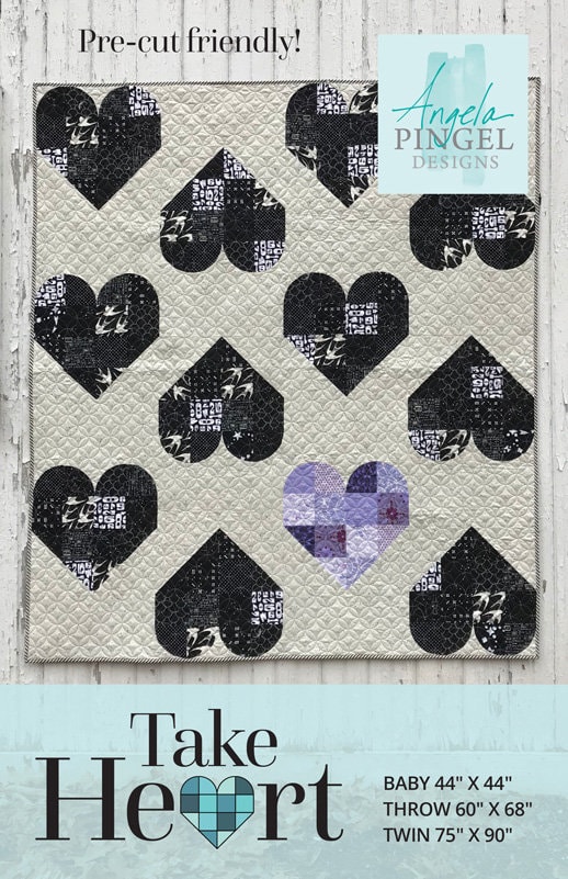 Take Heart Quilt Pattern PDF, Modern Heart Quilt Pattern, Pre-cut ...